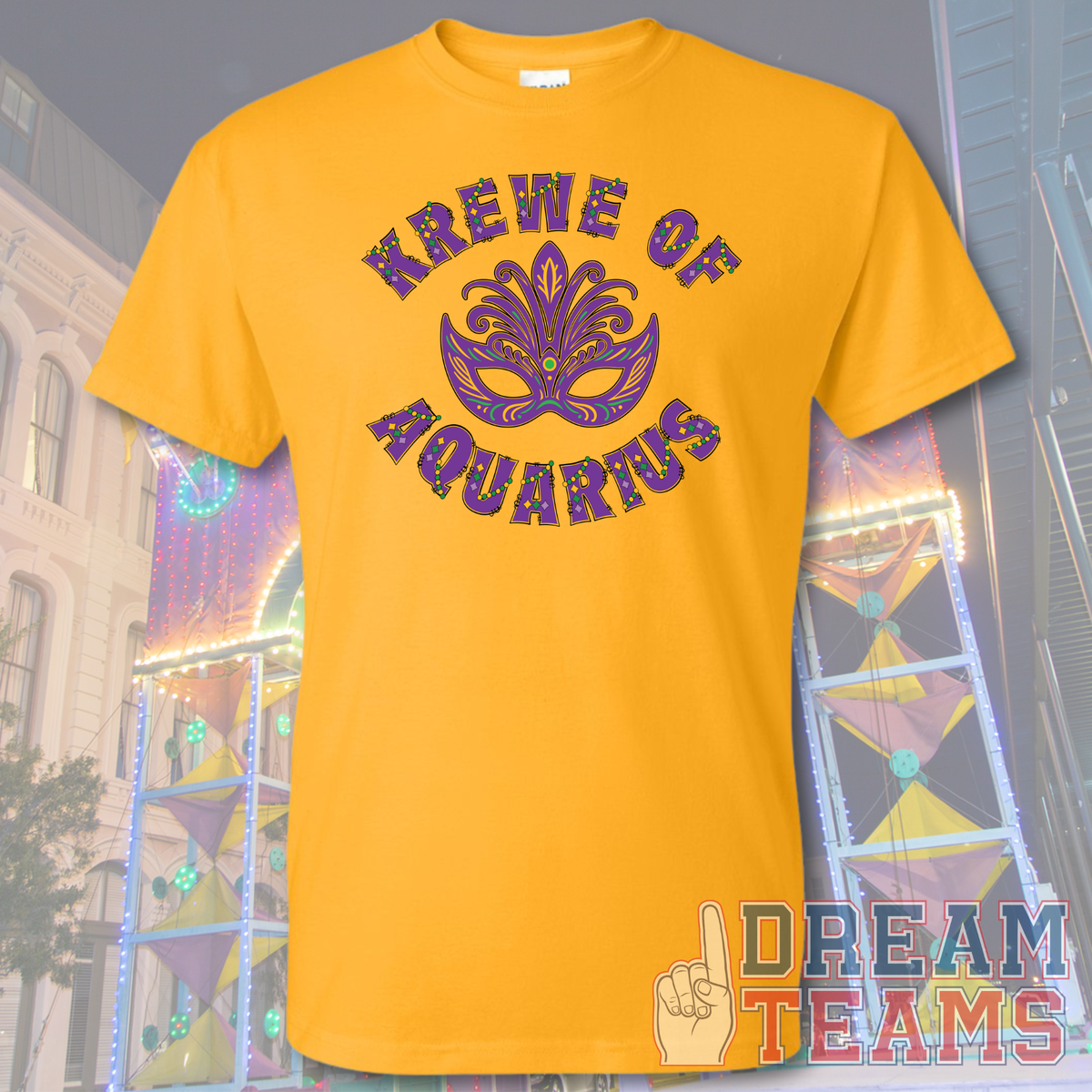 Krewe of Aquarius - Mask - Gold* – Dream Teams
